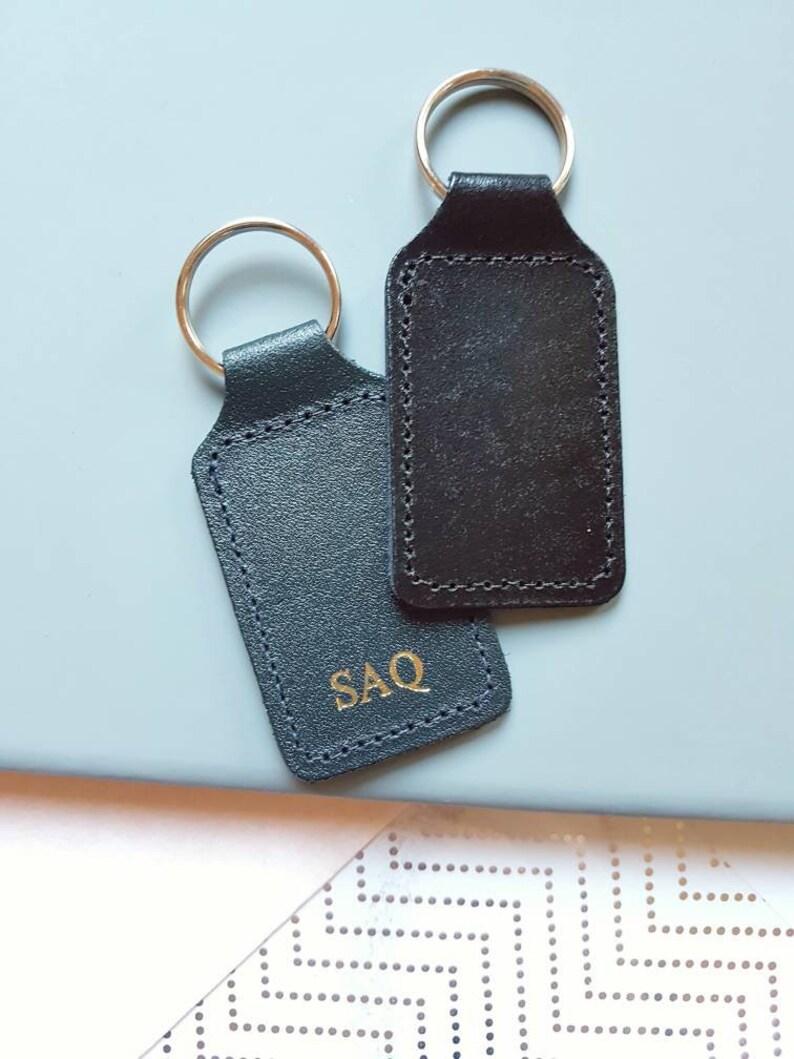 Personalised Keyring Genuine Leather Key Fob. Custom Key | Etsy