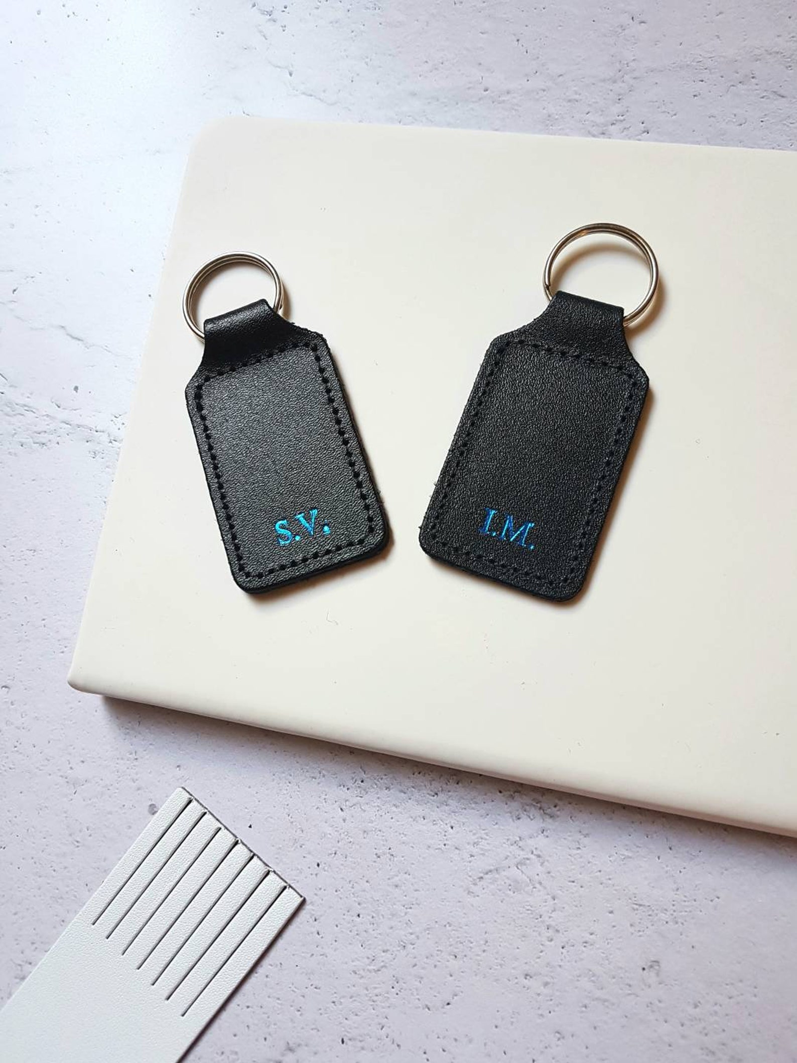 Personalised Keyring Genuine Leather Key Fob. Custom Key - Etsy UK