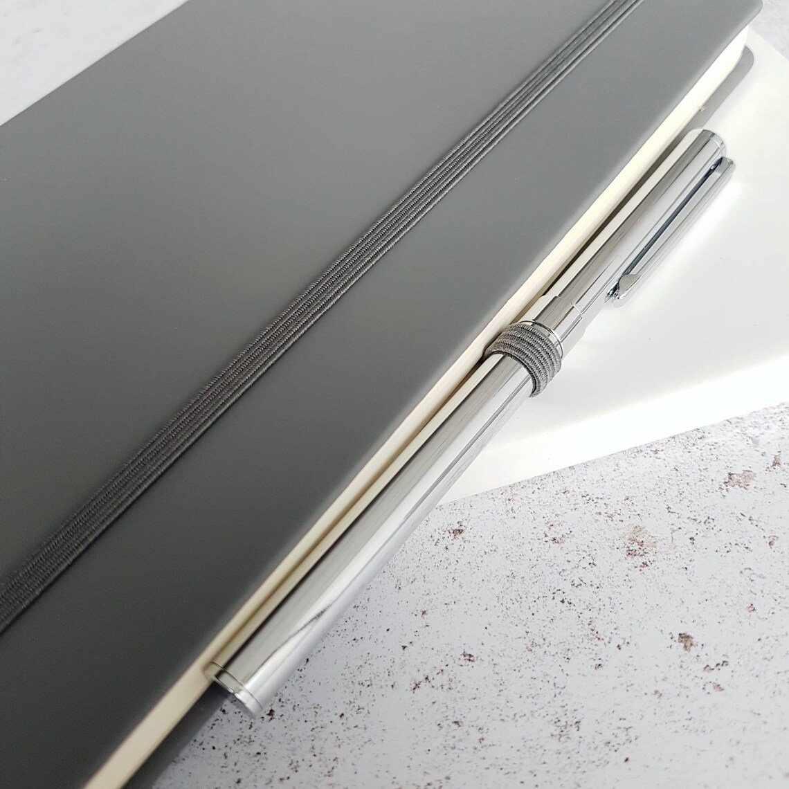 Personalised Grey Notebook & Metal Pen Set A5 Lined Luxury - Etsy