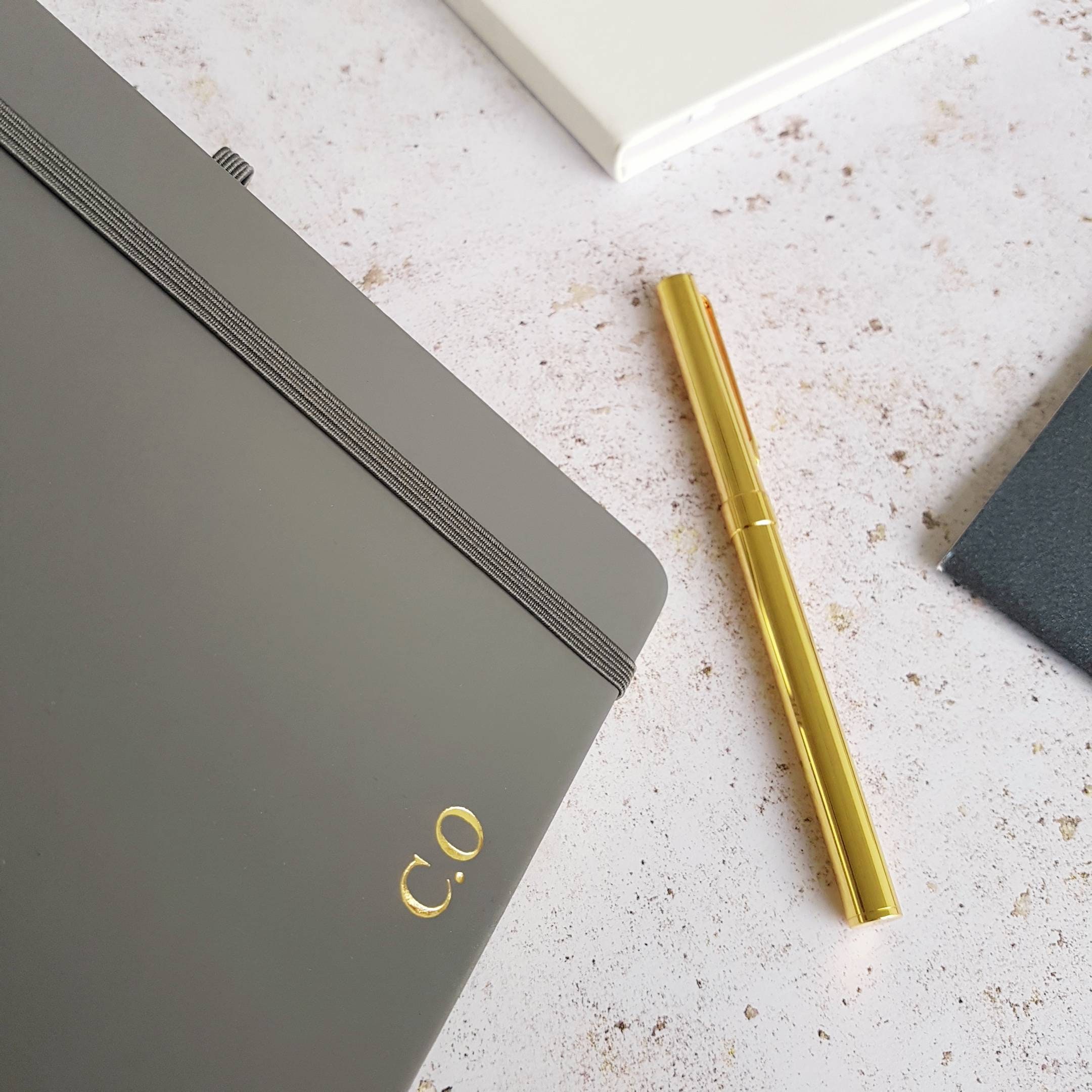 Personalised Grey Notebook & Metal Pen Set A5 Lined Luxury - Etsy