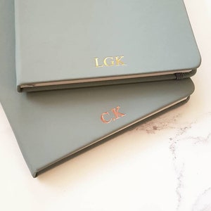 Lined Grey Notebook, Personalised A5 or A6 Notebook With Foil Printed ...