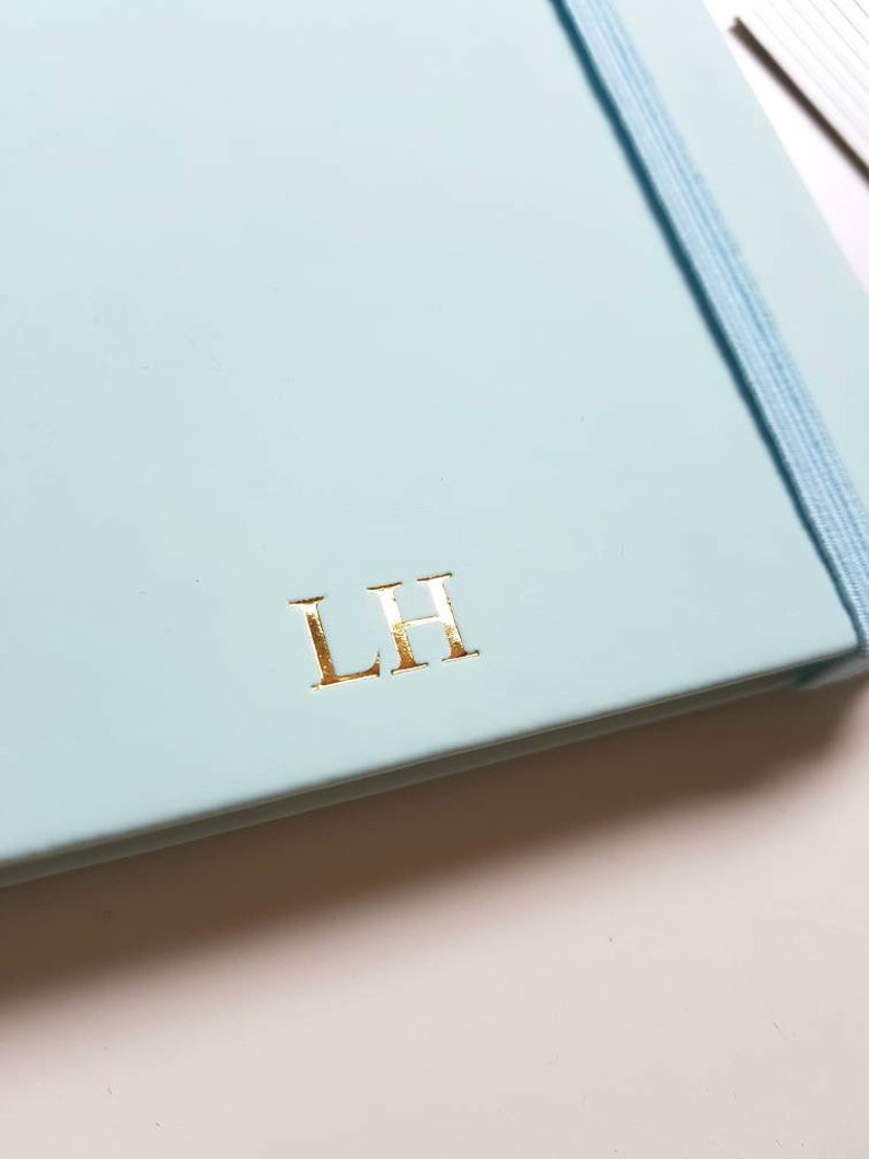 Personalised Notebook Light Blue A5 Lined Luxury Journal With | Etsy UK
