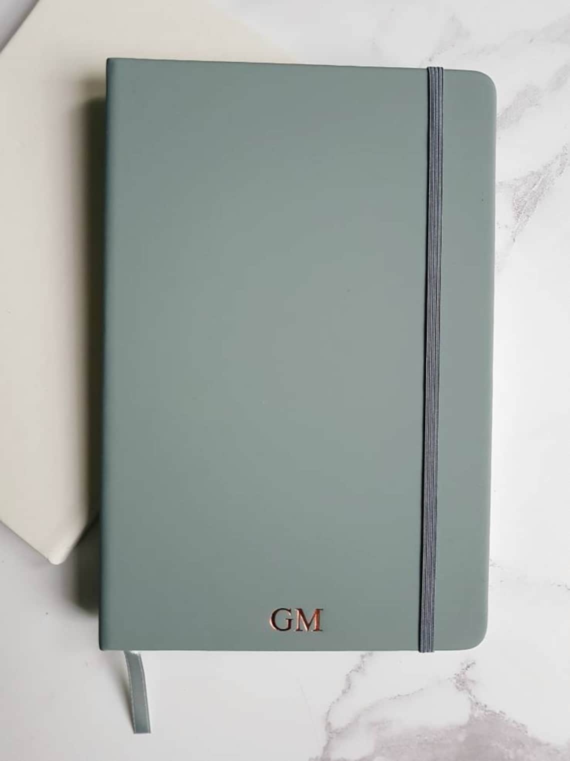 Lined Grey Notebook Personalised A5 or A6 Notebook With Foil - Etsy UK