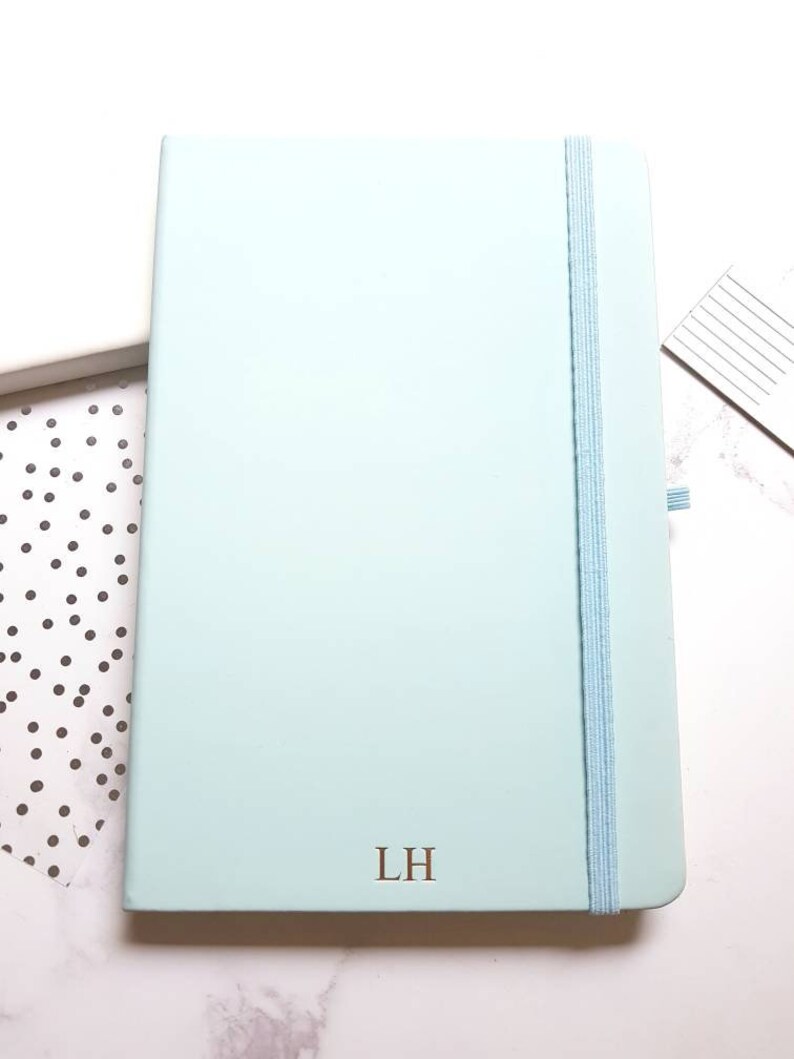 Personalised Notebook Light Blue A5 Lined Luxury Journal With | Etsy UK