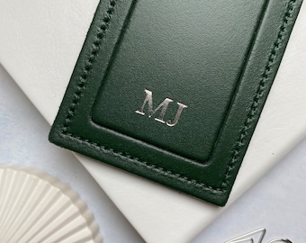 Personalised Tan Luggage Tag in Leather, Brown Suitcase Bag Tags With ...