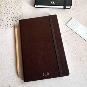 Personalised Notebook or Sketchbook, Brown A5 Journal With Bullet ...