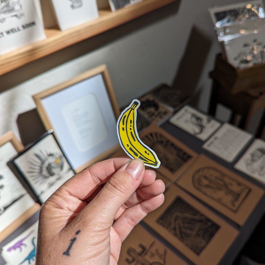 Tiny Banana Vinyl Sticker - Etsy