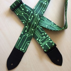 Circuit Board Guitar Strap: Techno Lime PCB, Cyberpunk Geek Gift - Etsy