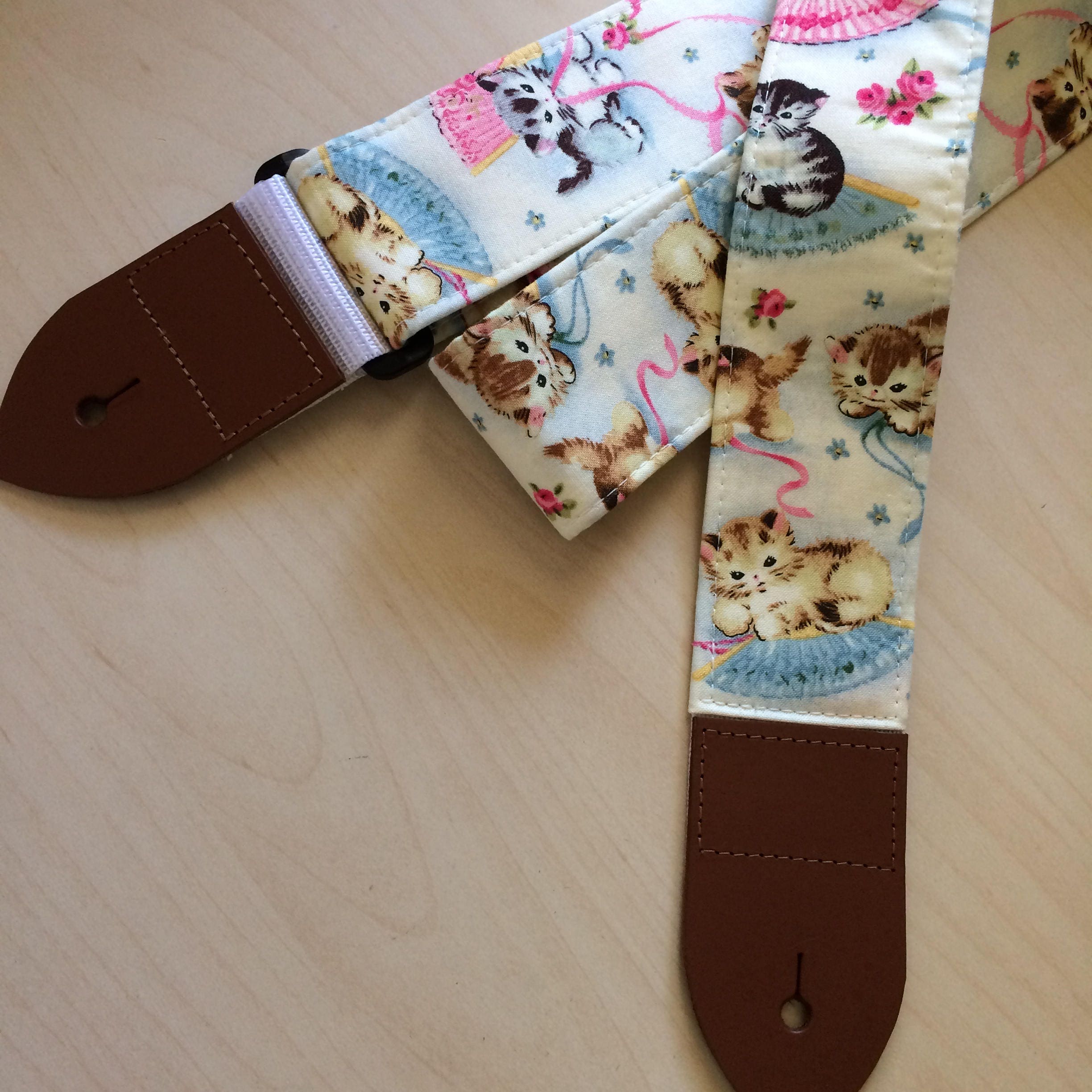 Kitten Guitar Strap // Adorable Pastel Retro Nostalgia Music | Etsy