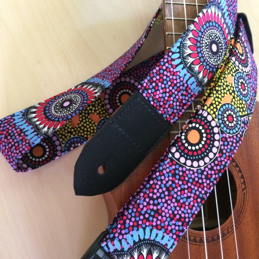 Aboriginal Dot Pattern Ukulele Strap, Mandolin Strap or Child Guitar ...