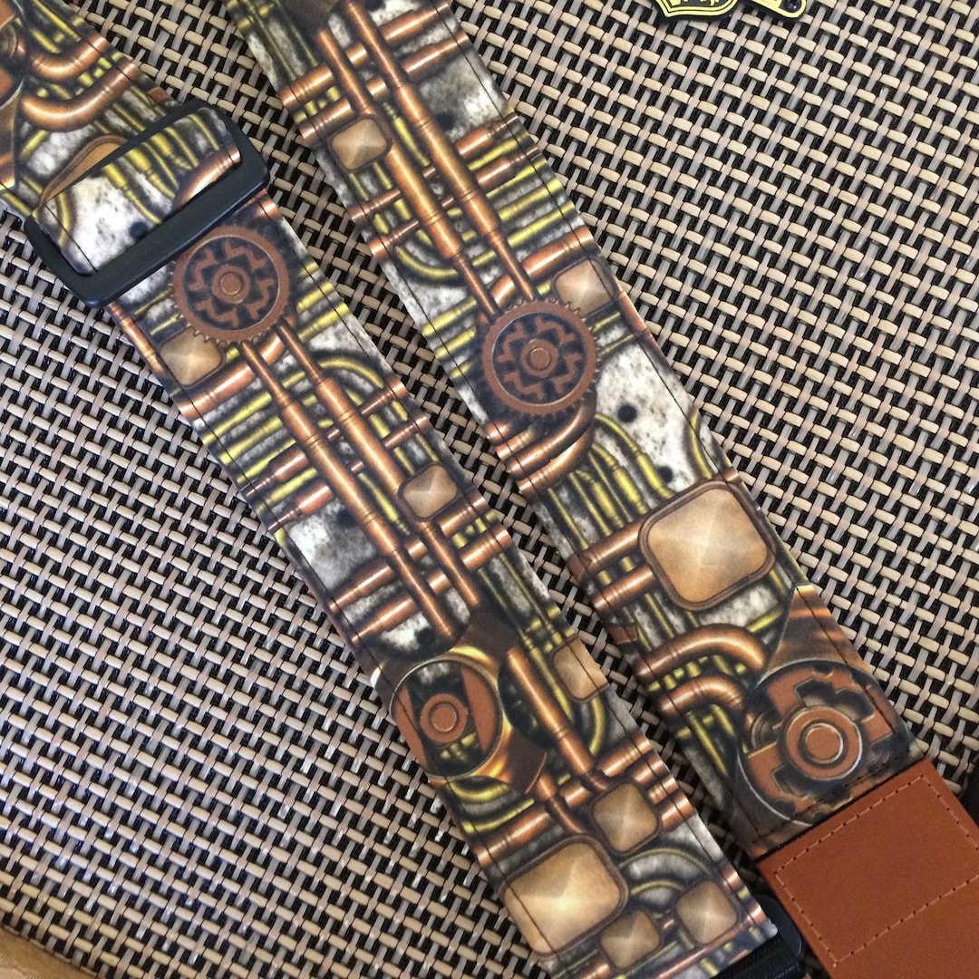 Steampunk Guitar Strap: Retro-futuristic Hydraulic Pipes & Gears - Etsy