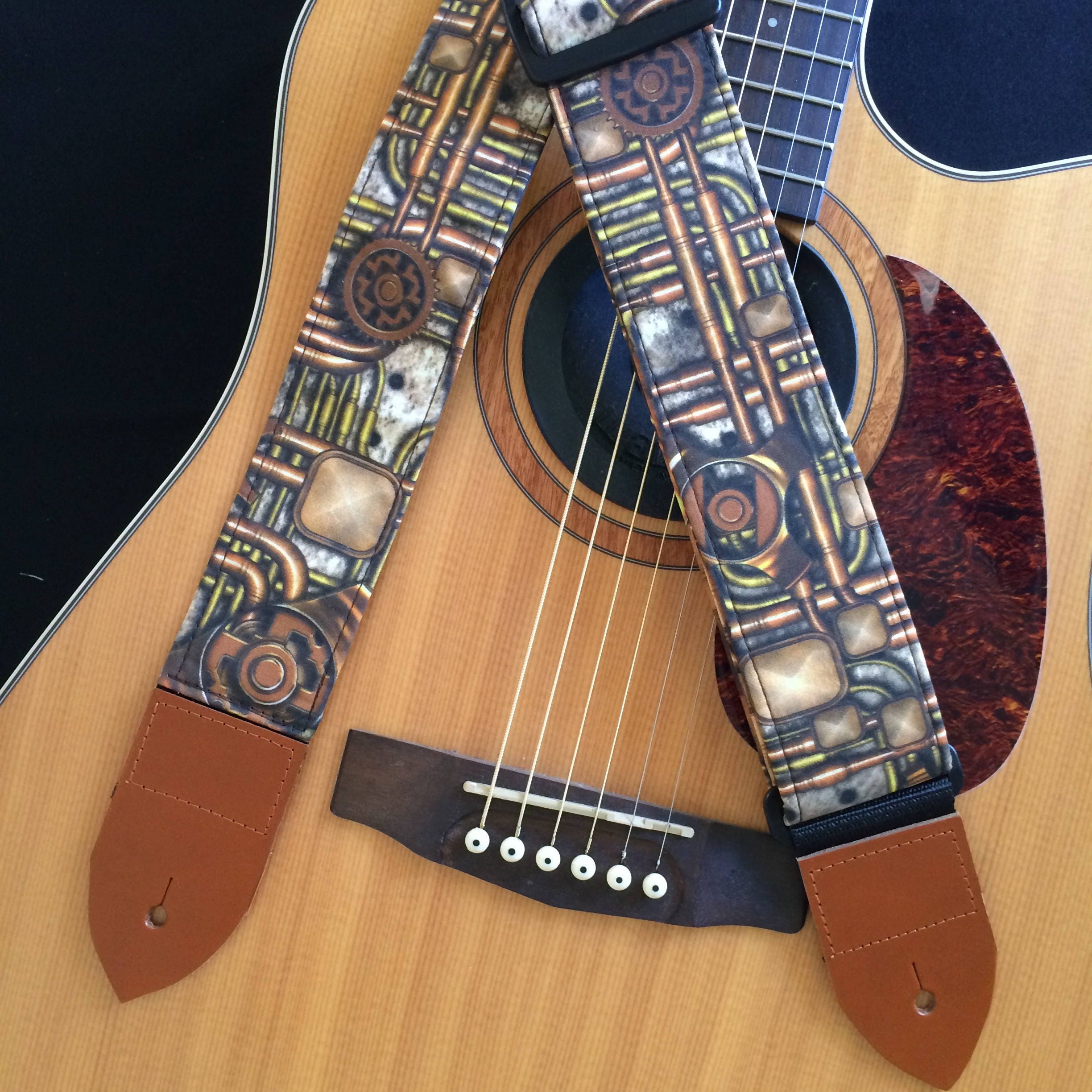 Steampunk Guitar Strap: Retro-futuristic Hydraulic Pipes & Gears - Etsy UK