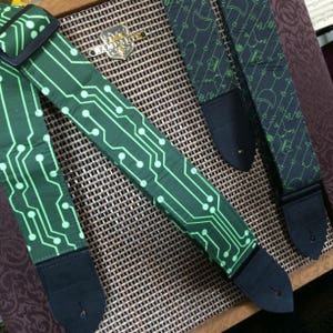 Circuit Board Guitar Strap: Techno Lime PCB, Cyberpunk Geek Gift - Etsy