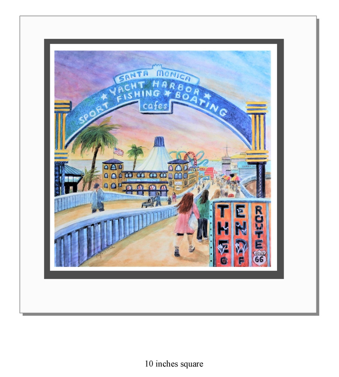 Santa Monica Pier Art Print - Etsy