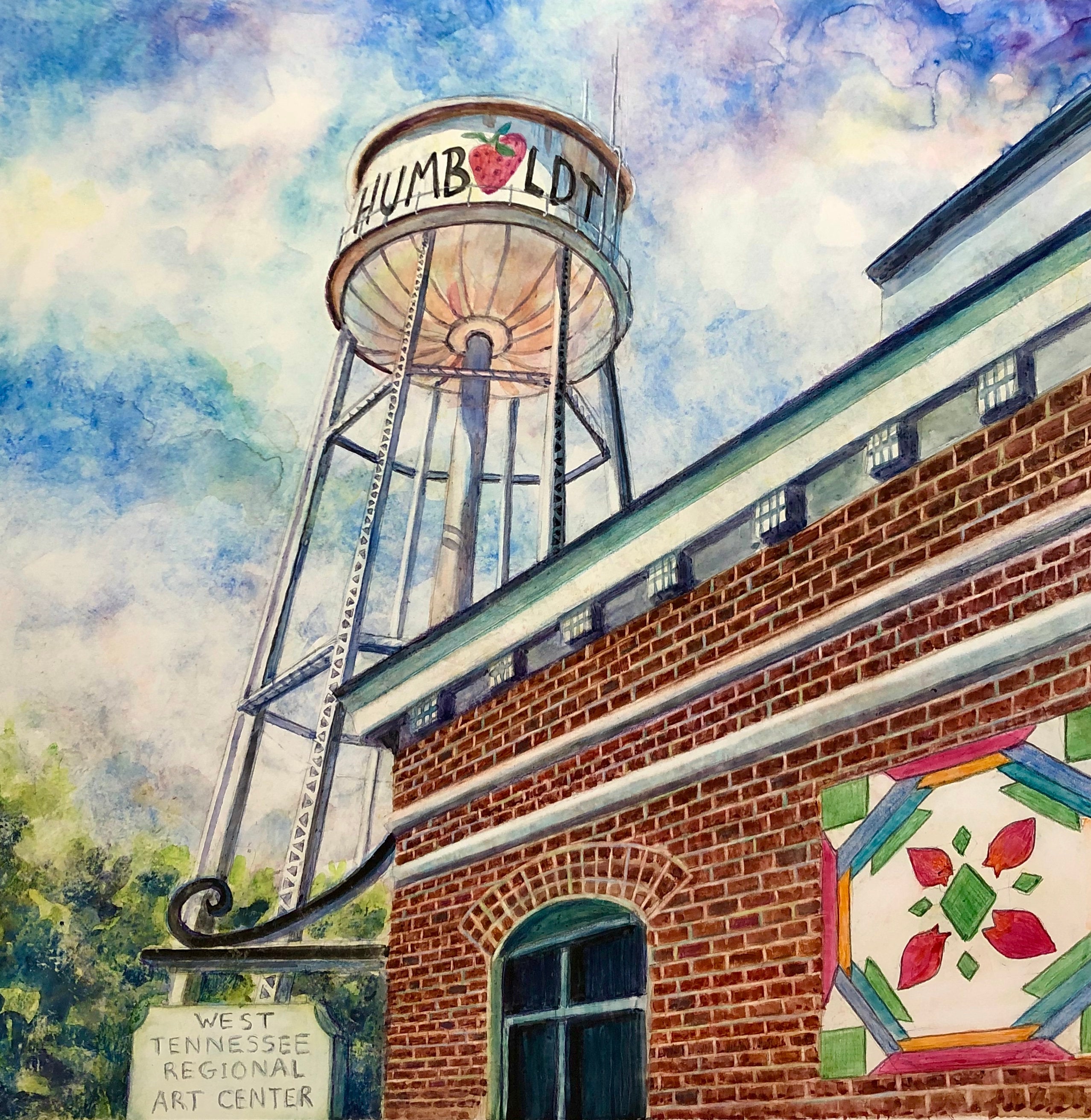 Humboldt, Tennessee Water Tower Matted Art Print - Etsy