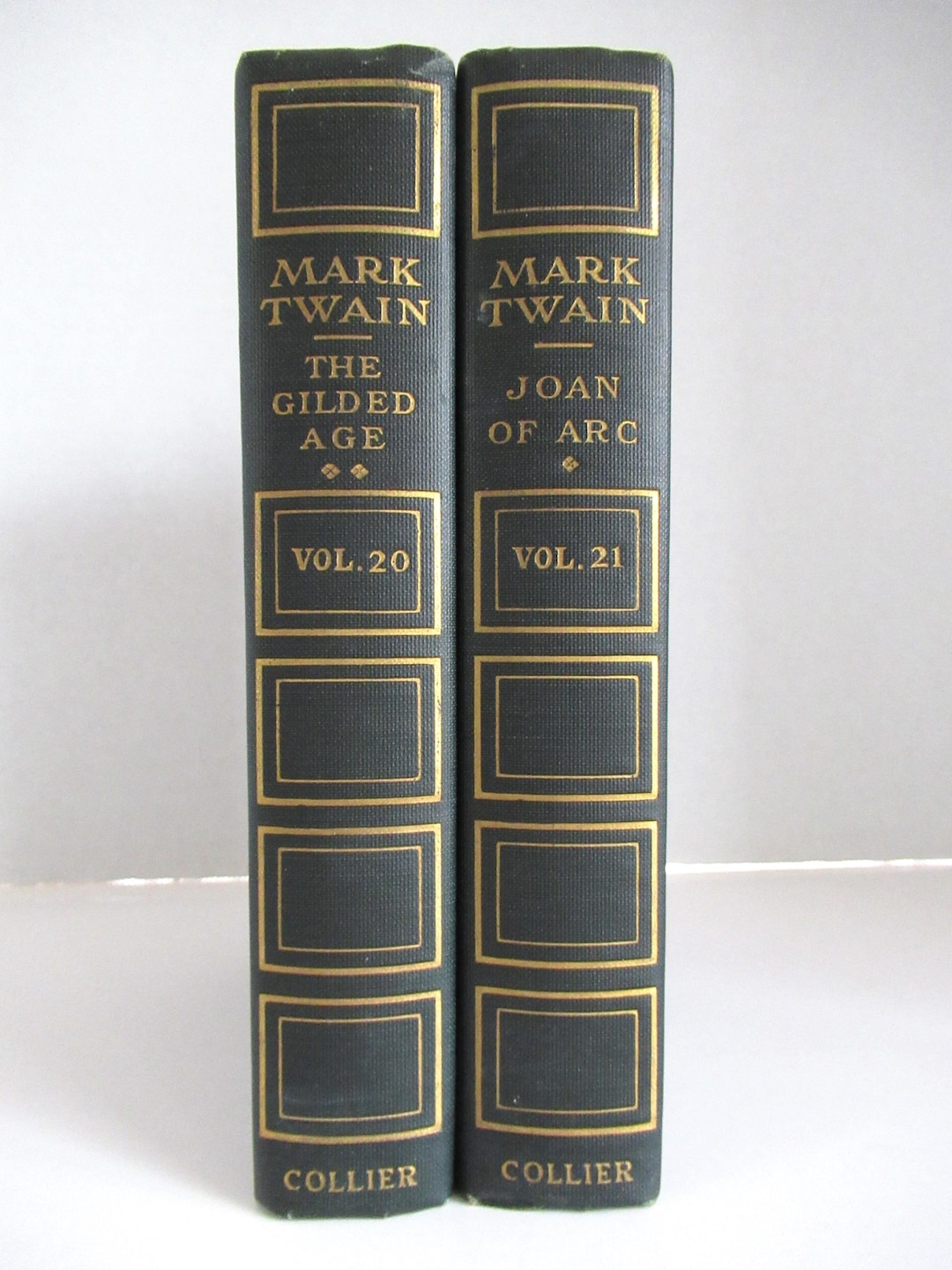 Set of 2 Antique Mark Twain Books: the Gilded Age Vol II and Joan of ...