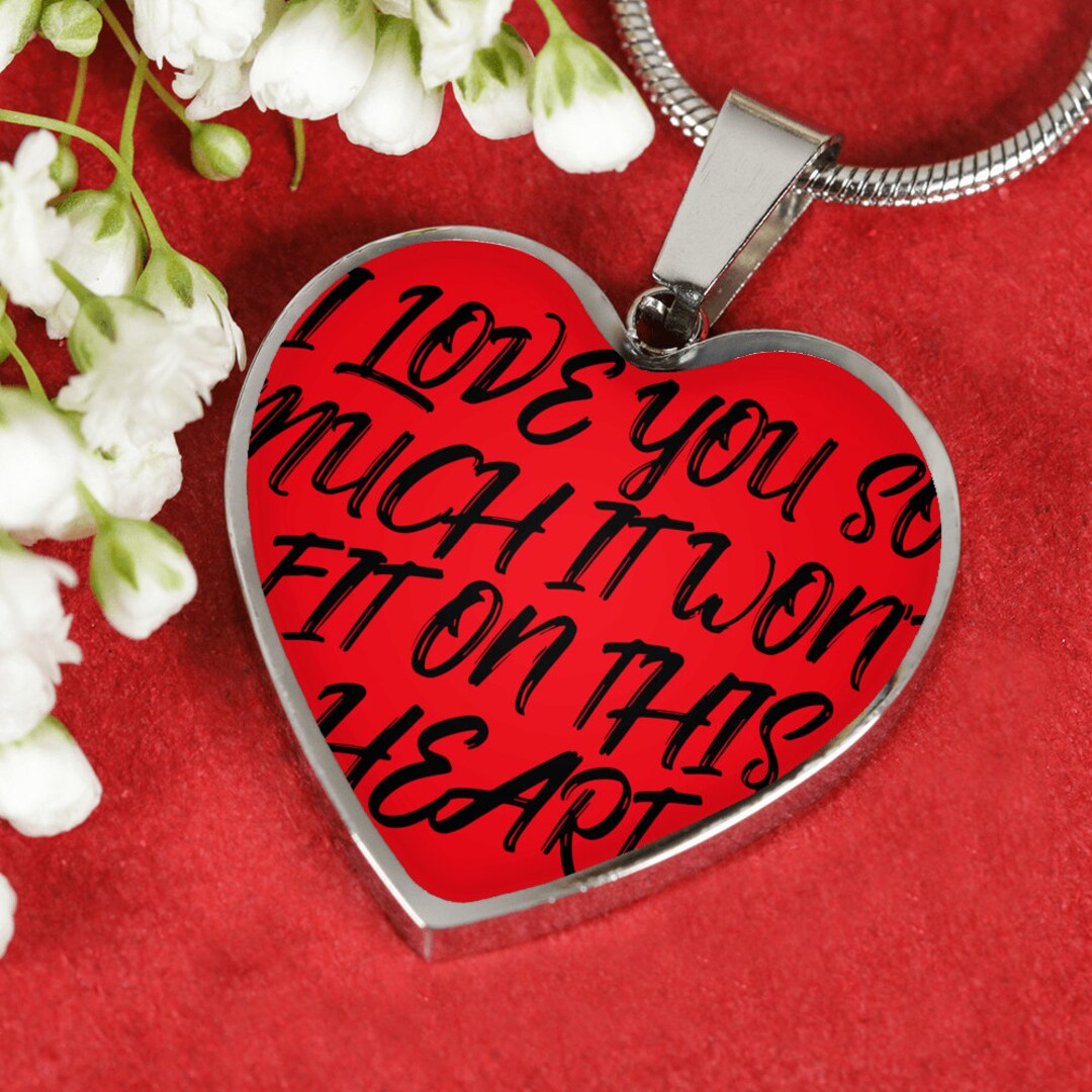 Personalized Heart Necklace Love Necklace Silver Gold Custom Girlfriend