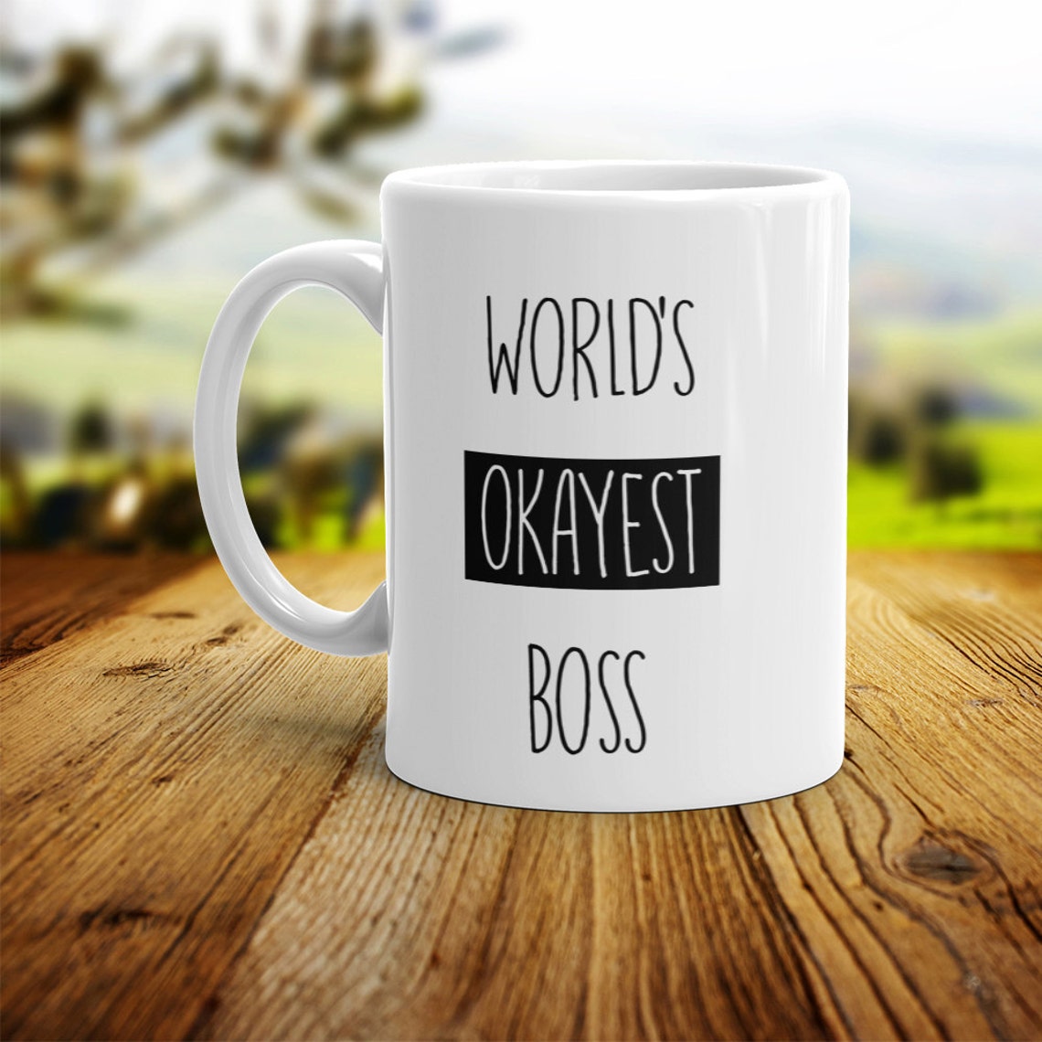 World's Okayest Boss Mug - Funny Coffee Gift - Etsy