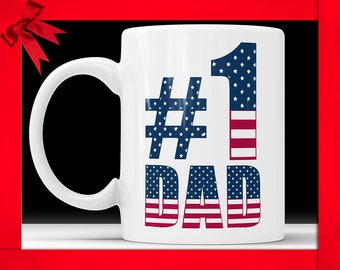 Number 1 Dad Fathers Day Coffee Mug - Etsy