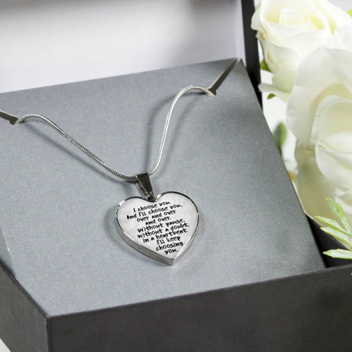 Personalized Love Note Necklace Love Message Pendant Wedding - Etsy