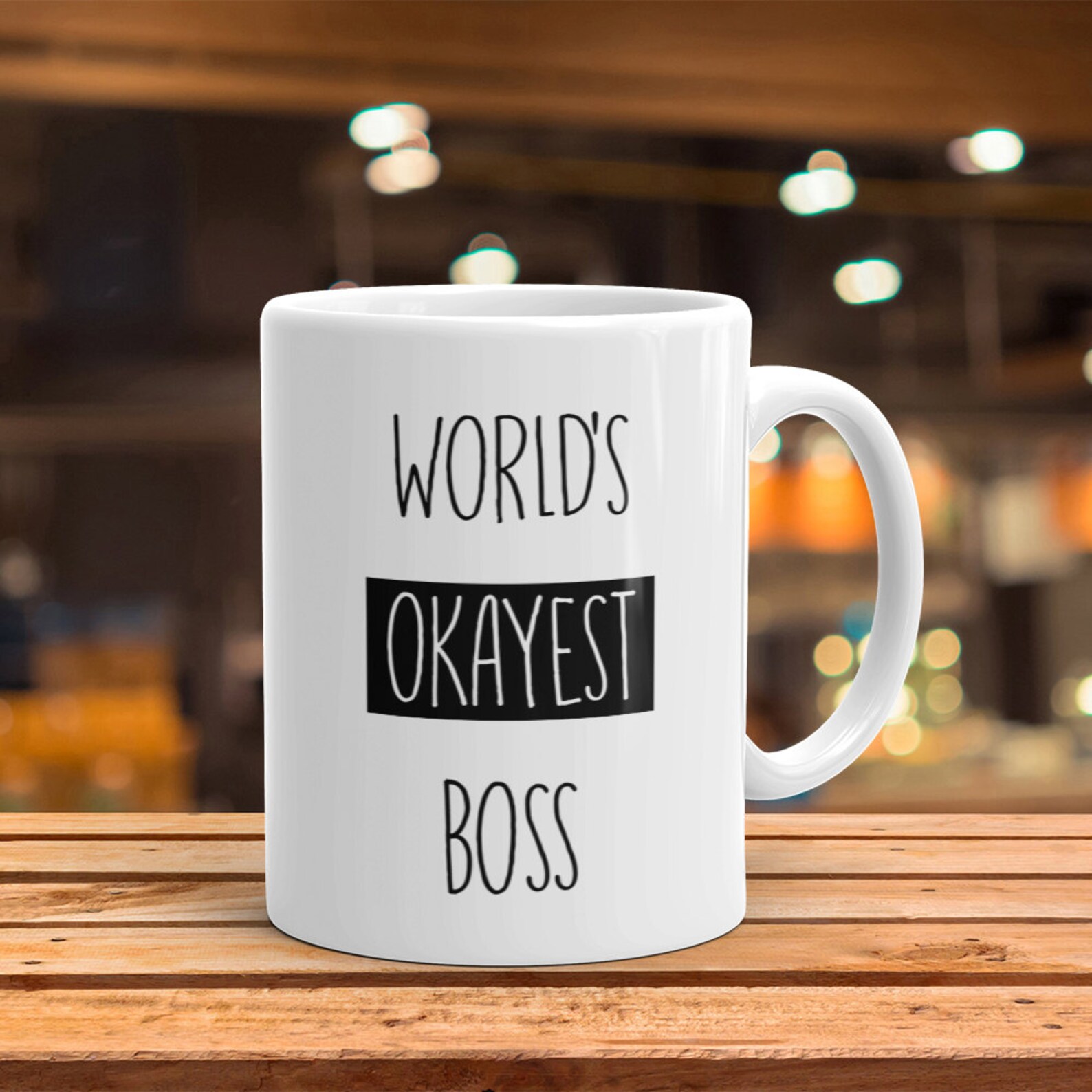 World's Okayest Boss Mug - Funny Coffee Gift - Etsy