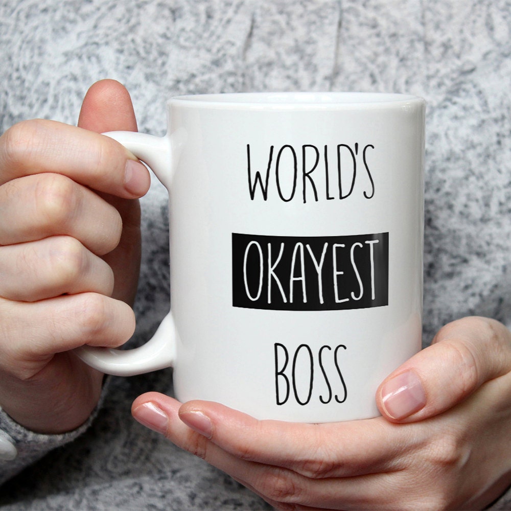 World's Okayest Boss Mug - Funny Coffee Gift - Etsy