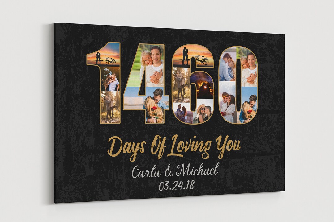 4 Year Wedding Anniversary Canvas 4th Wedding Anniversary Etsy Uk
