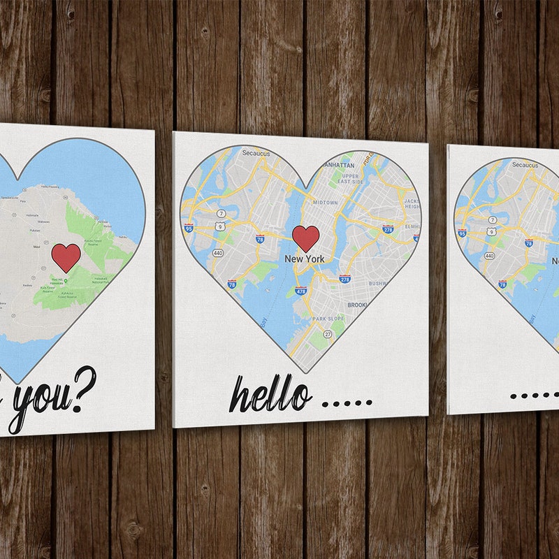 Three Maps Frame - Etsy UK