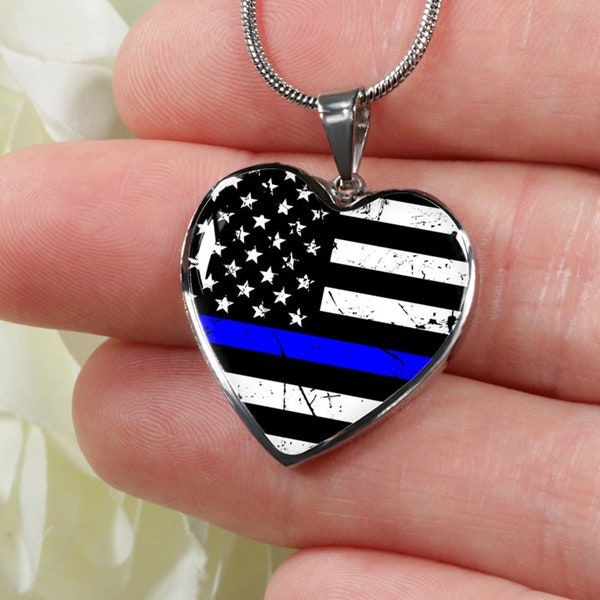 Thin Blue Line Necklace - Etsy