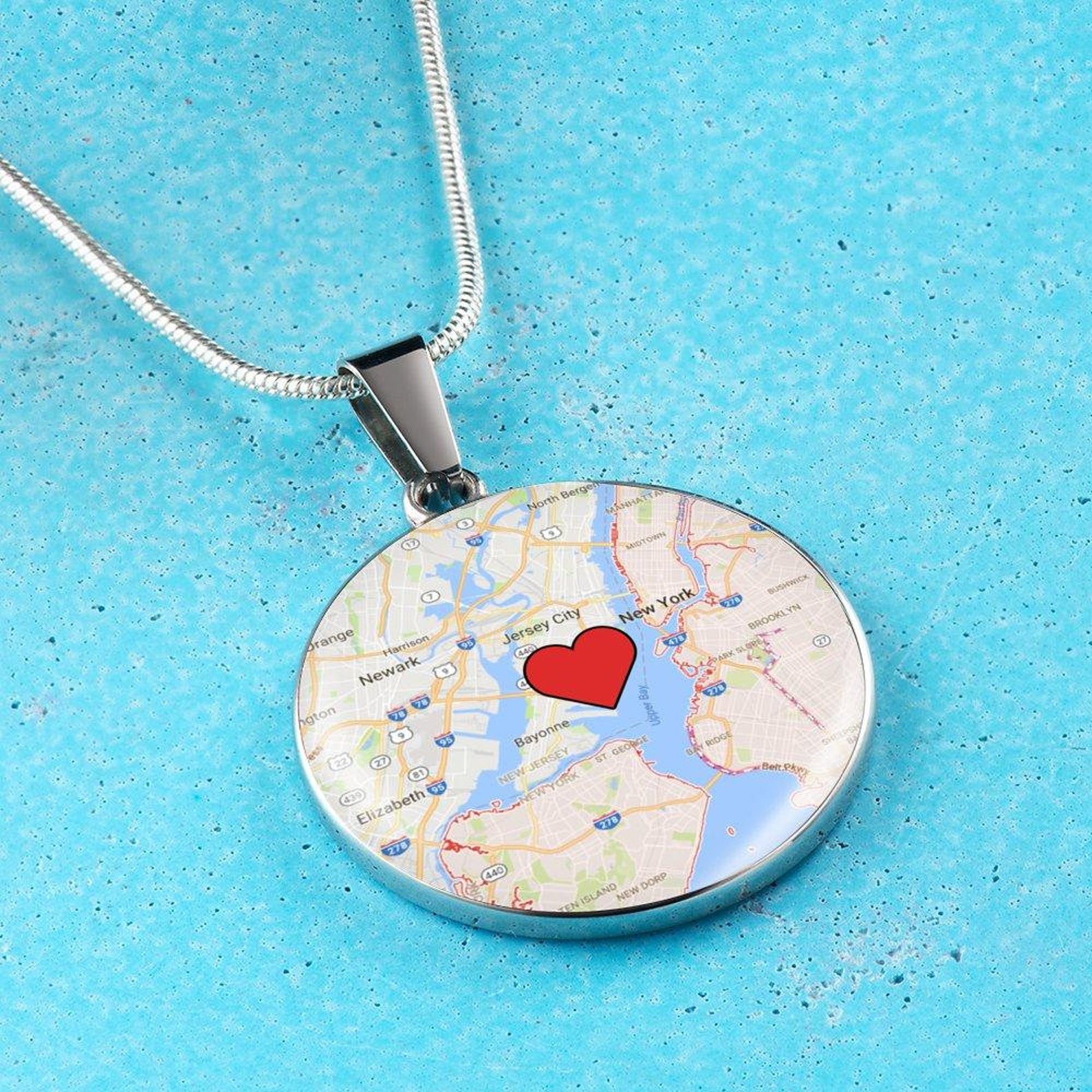 Personalized Map Location Necklace Where We Met Custom | Etsy