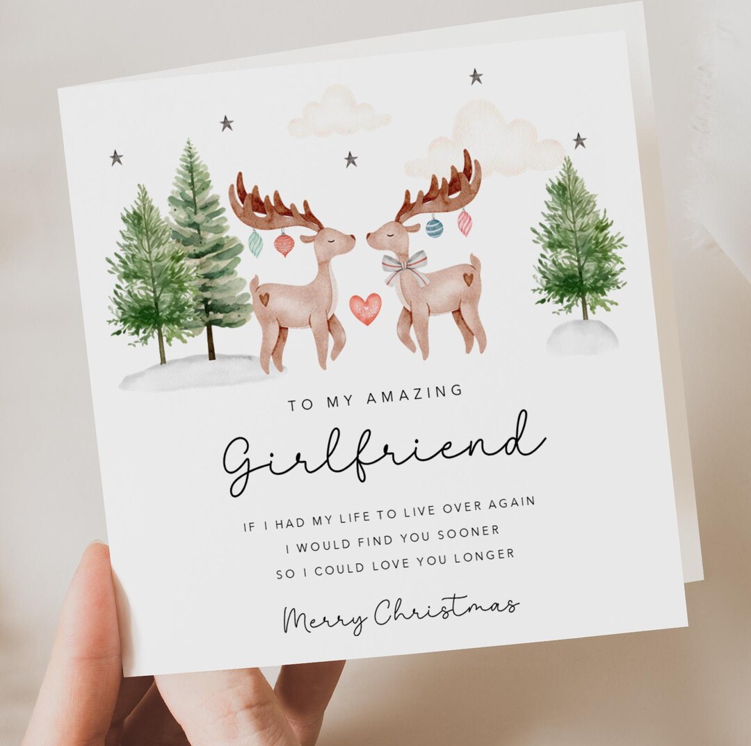 Girlfriend Christmas Card - Christmas Card for Girlfriend With Verse ...