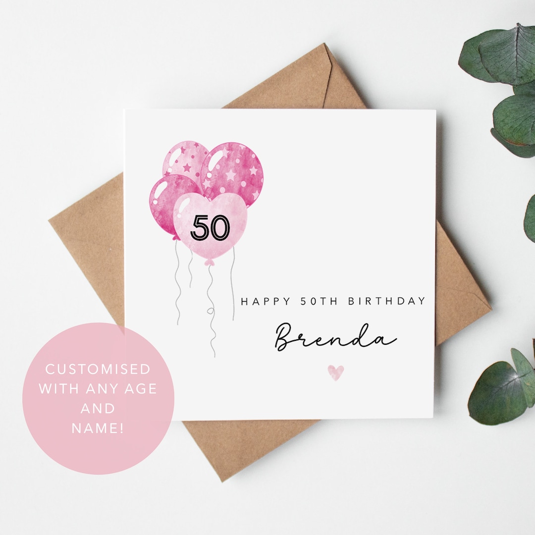 Personalised 50th Birthday Card Fifty Fiftieth Sister - Etsy