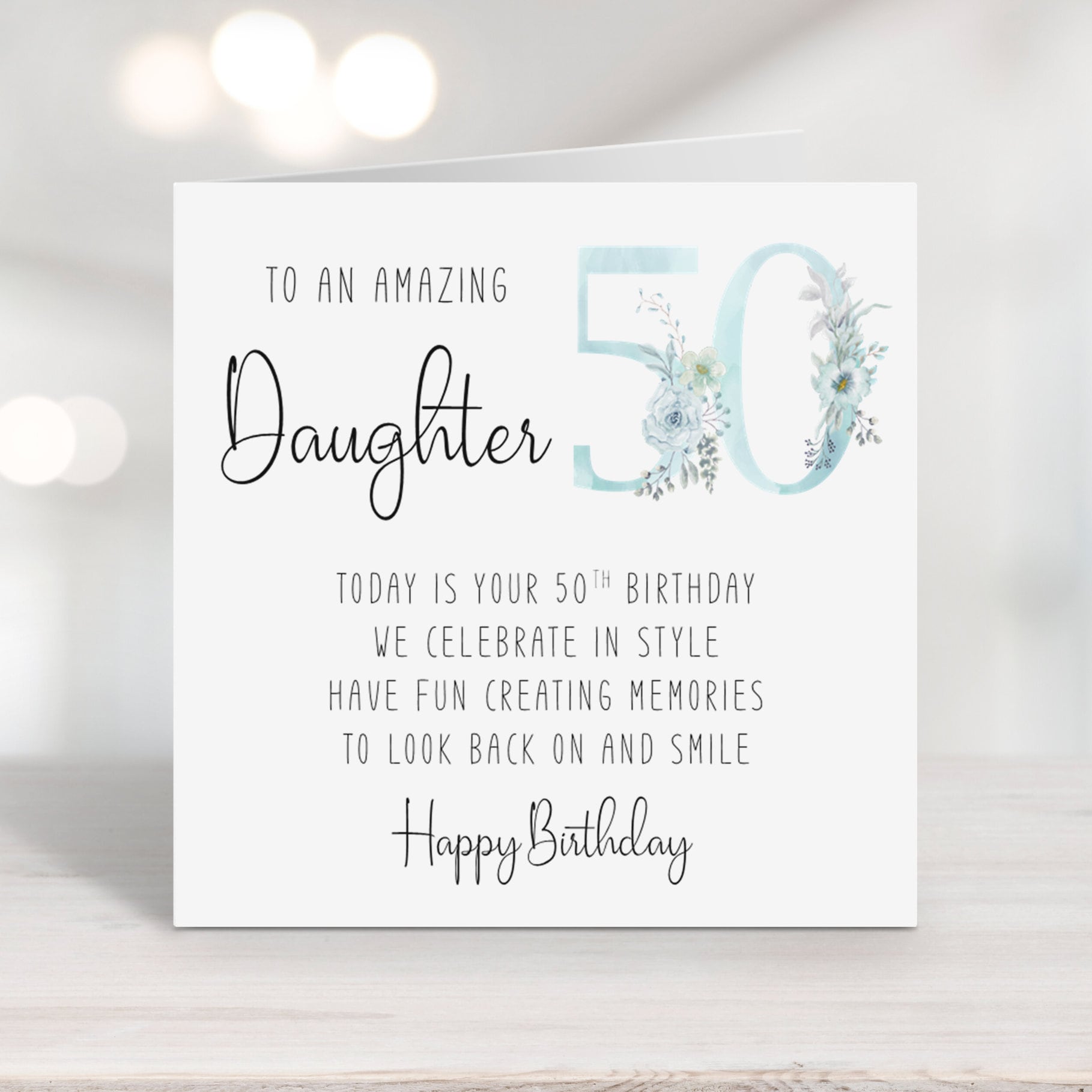 Daughter 50th Birthday Card With Verse poem Fiftieth Etsy Australia