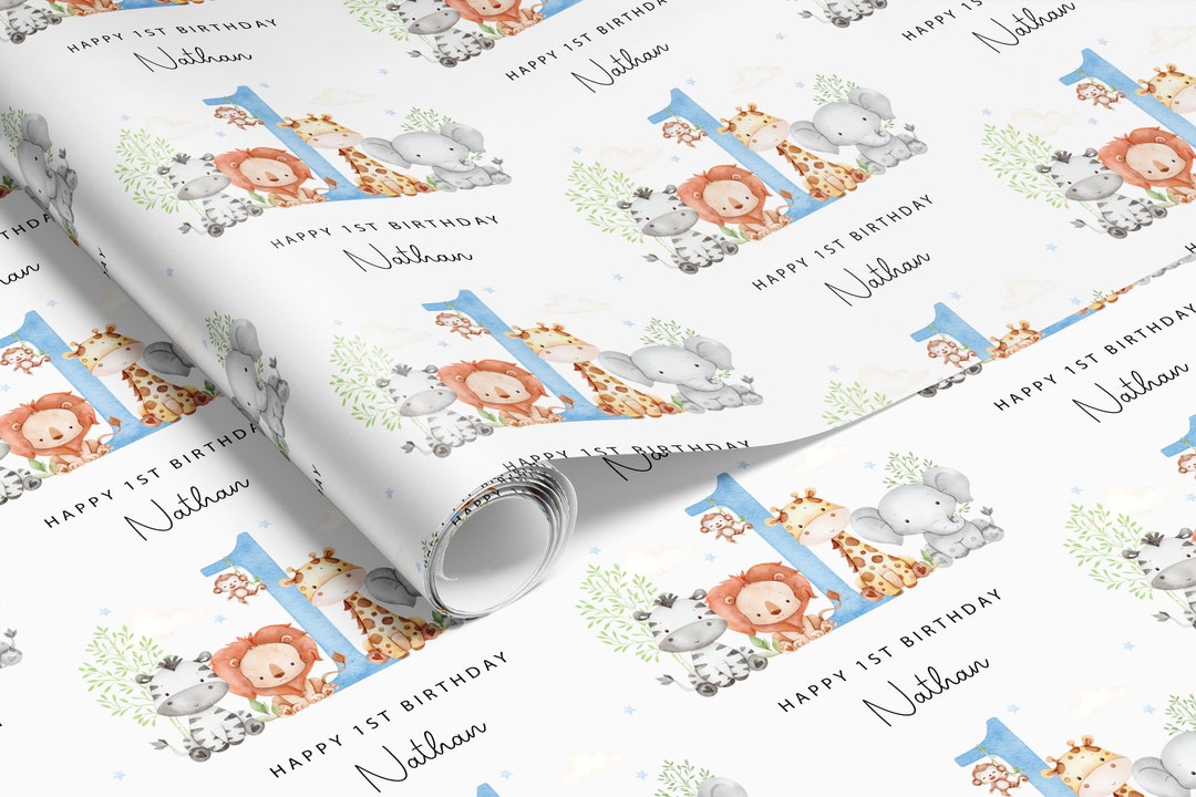 Personalised 1st 2nd 3rd Birthday Wrapping Paper for Son, Grandson ...