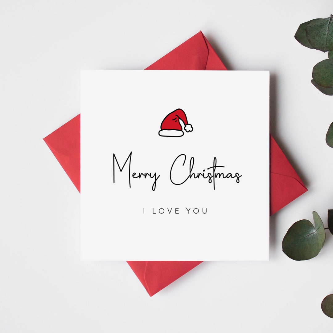 Merry Christmas I Love You Card Romantic Affectionate Lover - Etsy UK