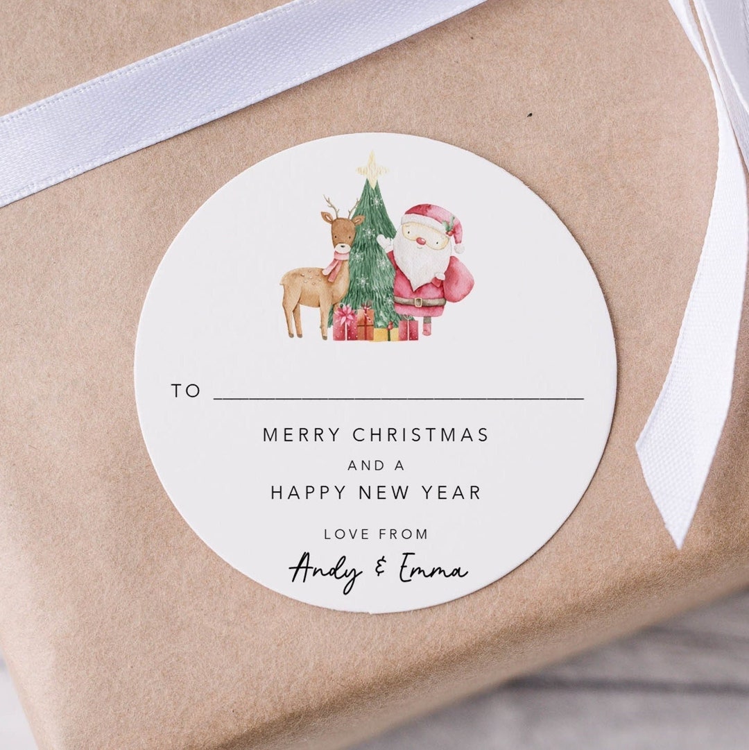 Personalised Christmas Stickers Gift Labels Tags Festive - Etsy UK