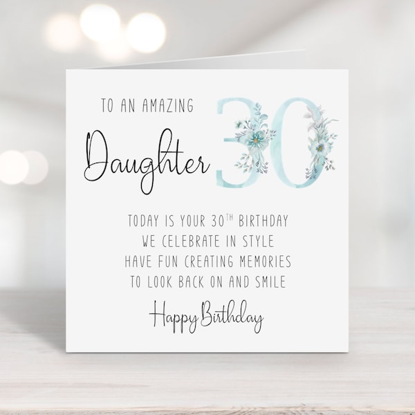 30th Birthday Card Poem for Daughter - Etsy UK