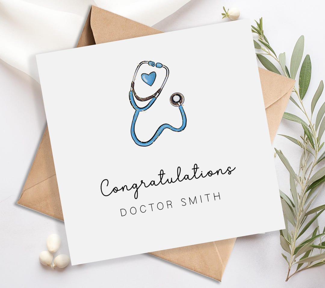 Personalised Doctor Graduation Card - New Doctor Card - Congratulations ...
