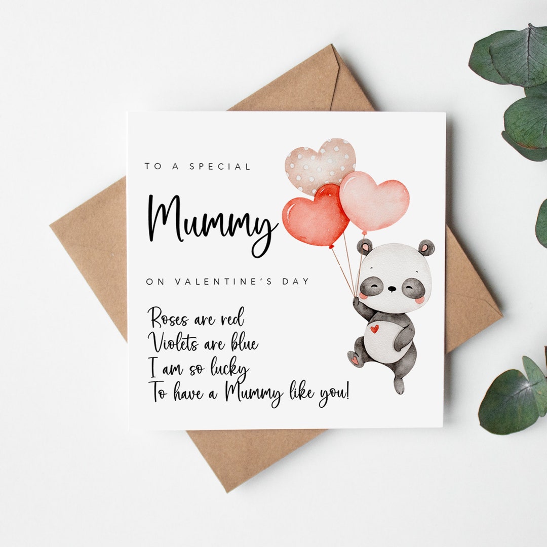 Mummy Valentines Card Happy Valentine's Day Mummy for My Mum, Mummy ...