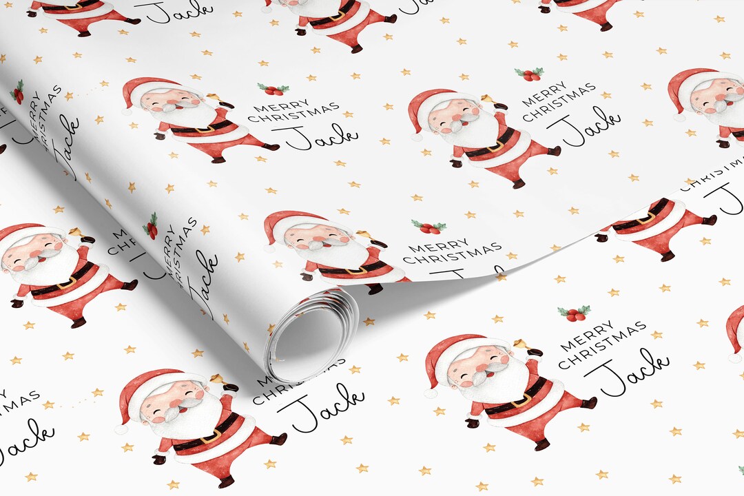 Personalised Christmas Wrapping Paper Sheets Santa father Etsy UK personalised-christmas-wrapping-paper-sheets-santa-father-etsy-uk