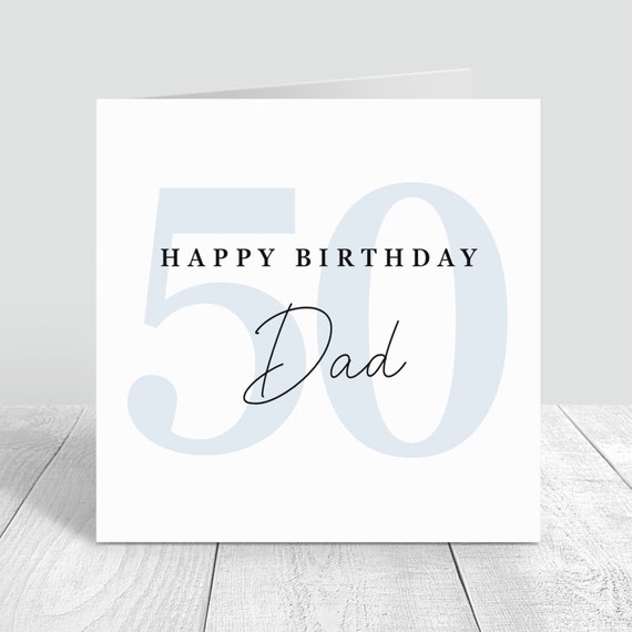 Dad 50th Birthday Card Fifty Birthday Card Simple Design - Etsy UK