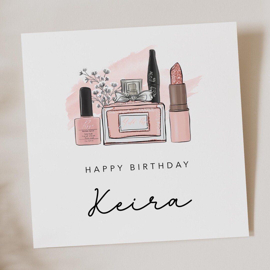 Personalised Makeup Birthday Card for Her - Etsy
