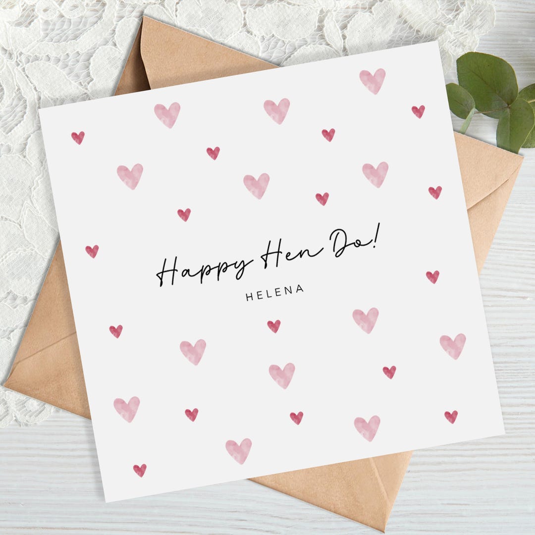 Happy Hen Do Card - Bride to Be - Personalised - Hen Do, Hen Party, Hen ...