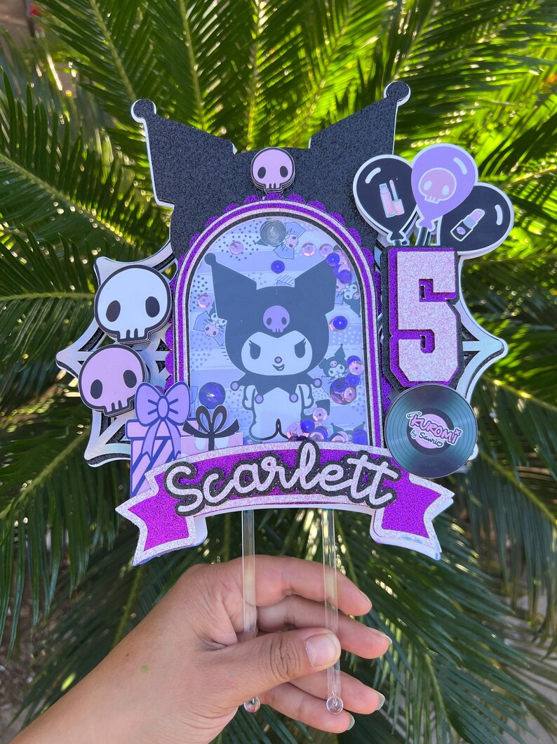 Kuromi Cake Topper Kuromi Shaker With Lights Topper Kuromi Party Kuromi ...