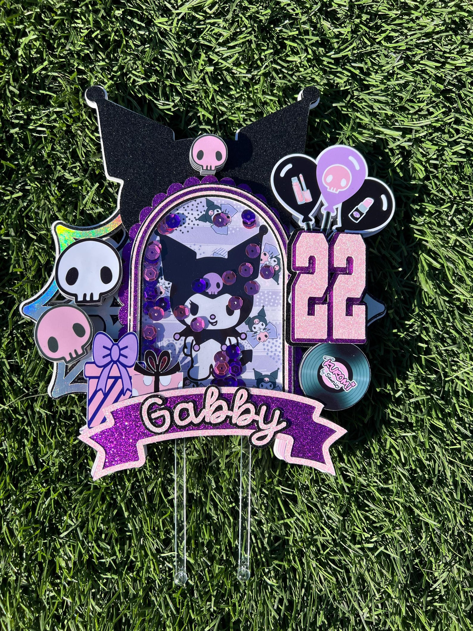 Kuromi Cake Topper Kuromi Shaker With Lights Topper Kuromi Party Kuromi ...