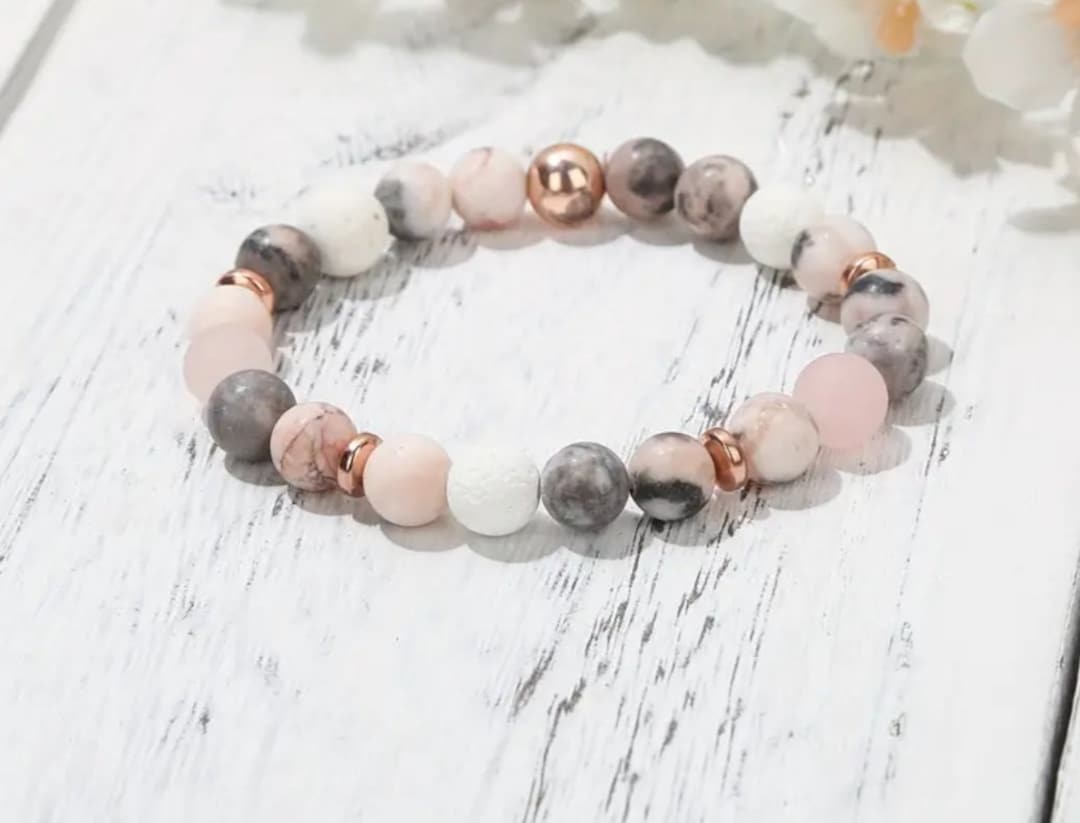 Positivity Pink Zebra Jasper Bracelet Brings Positivity, Stability, and ...