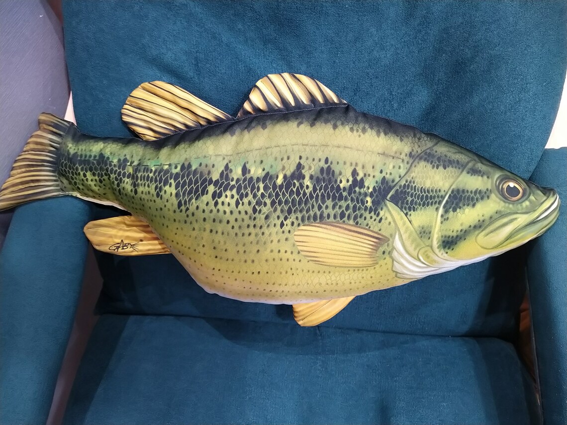 Fish Pillow Largemouth Bass micropterus Salmoides Neck Pillow Animal ...