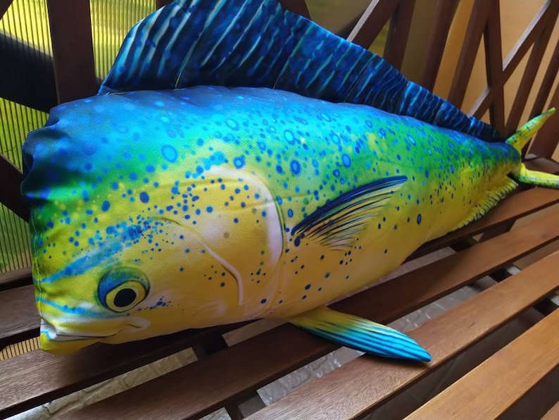 Mahi Mahi Fish Pillow: 3D Decorative Neck Cushion, Fisherman Gift - Etsy
