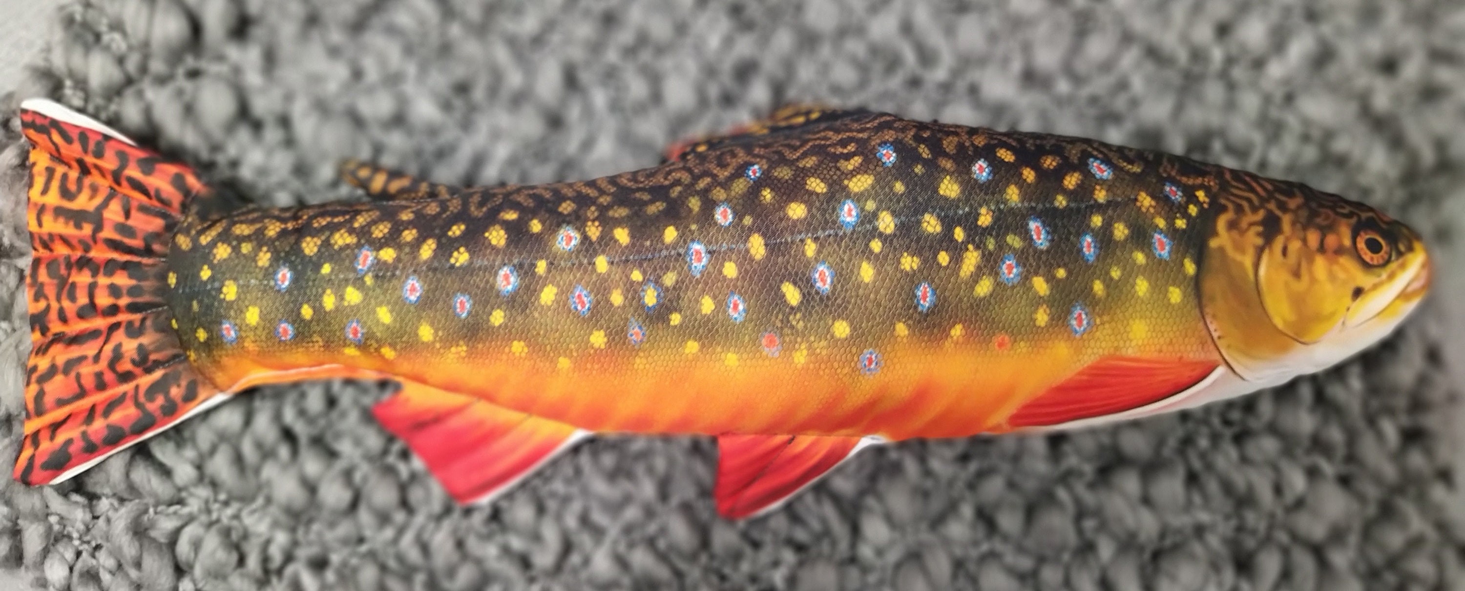 Fish Pillow Brook Trout (SALVELINUS FONTINALIS) Animal Pillow Fisherman ...