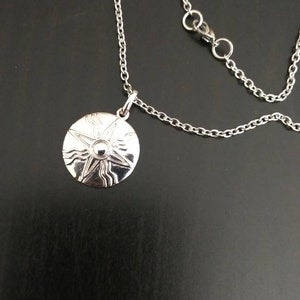 Sumerian Solar Disc Pendant in Bronze With Rhodium Plating and ...